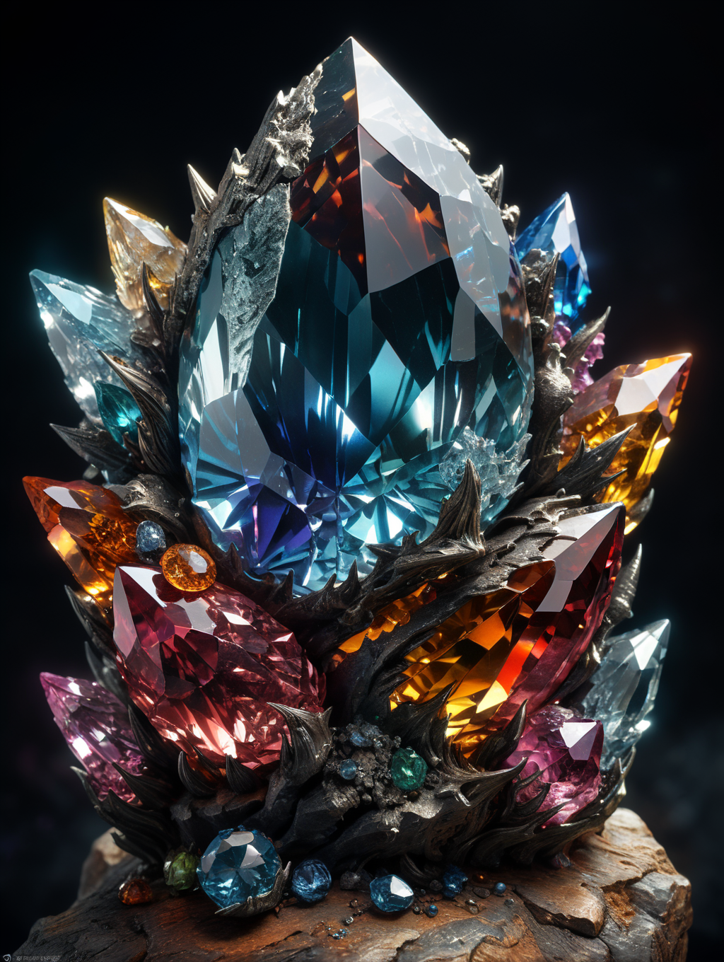 Premium Free ai Images | gem crystal sharp on details vibrance saturation