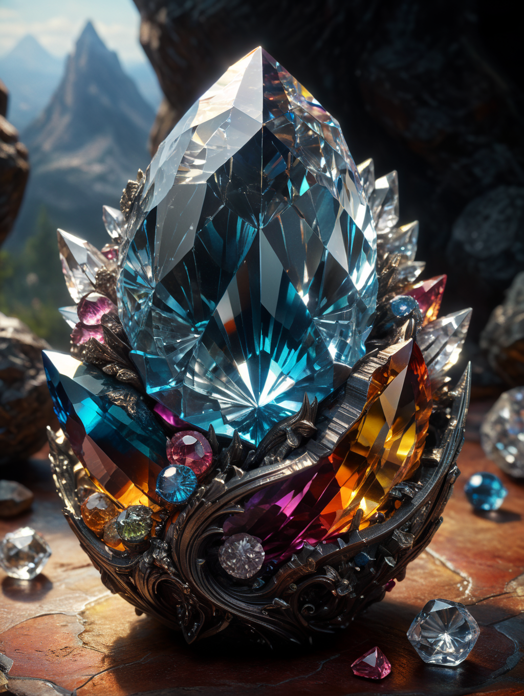 Premium Free ai Images | gem crystal sharp on details vibrance saturation