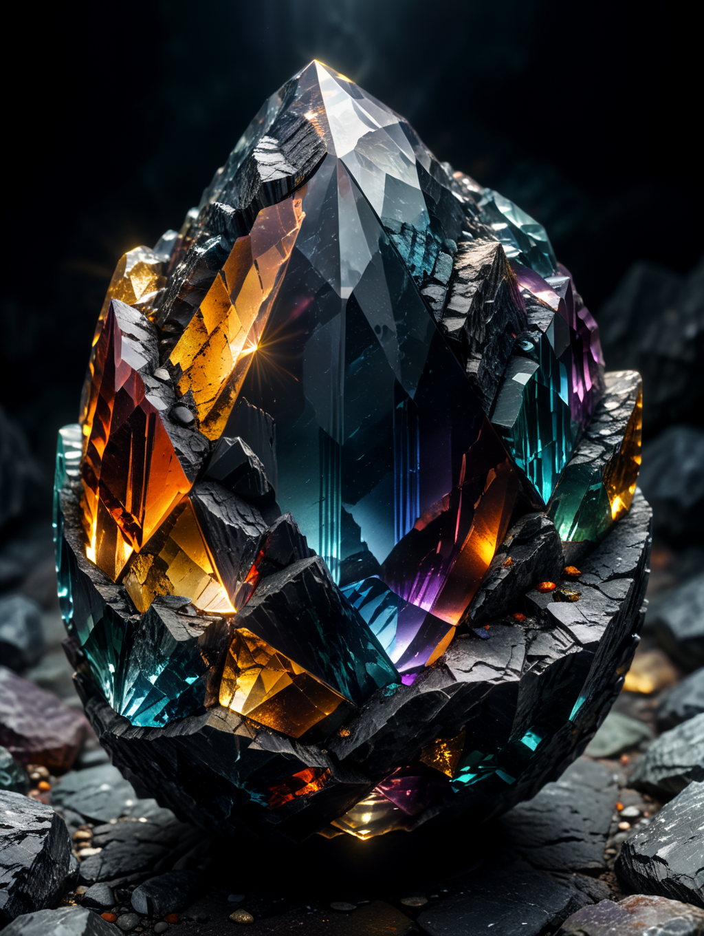 Premium Free ai Images | gem crystal sharp on details vibrance saturation