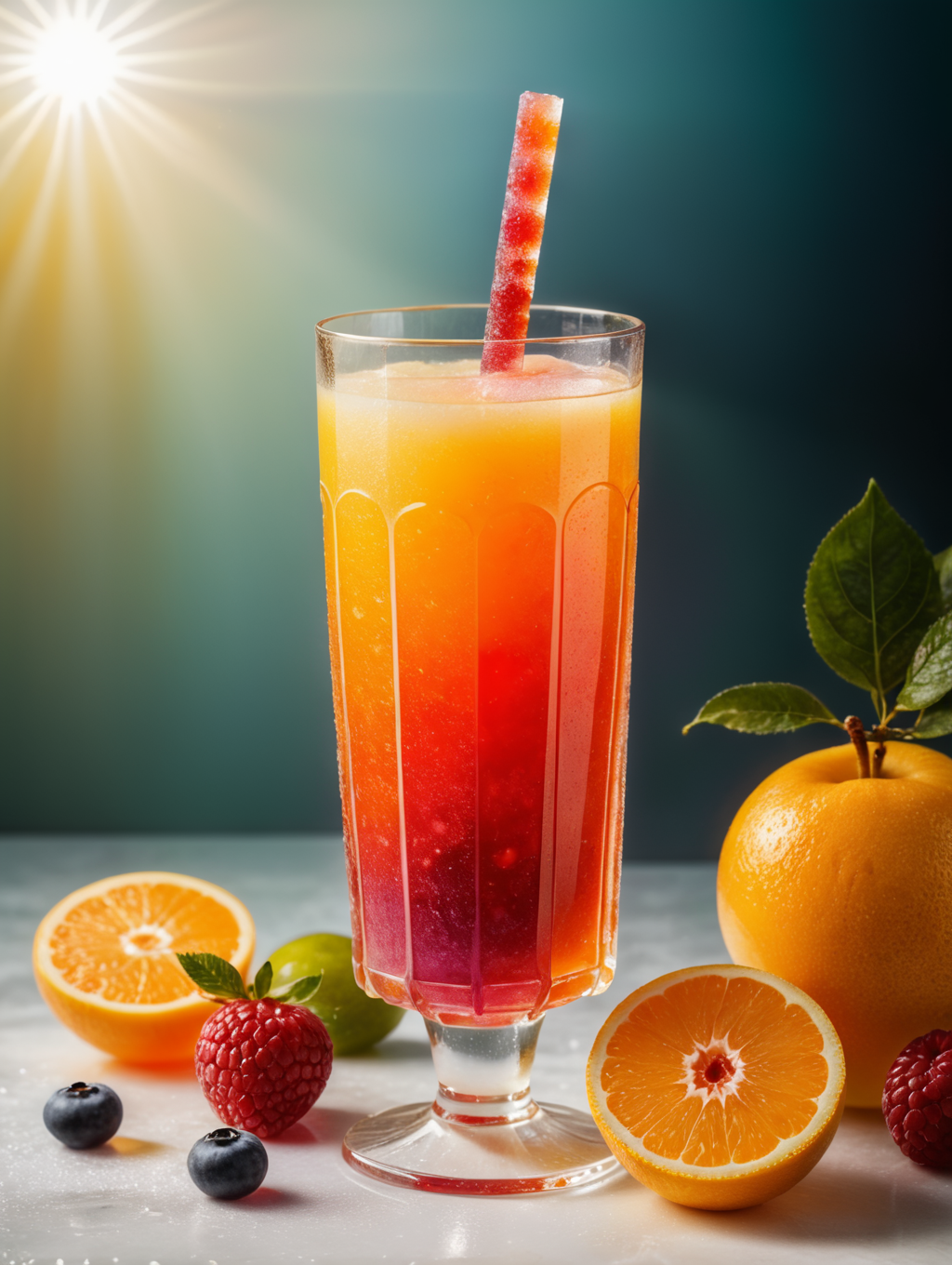 Premium Free ai Images | translucent frozen juice stick on stick bright ...