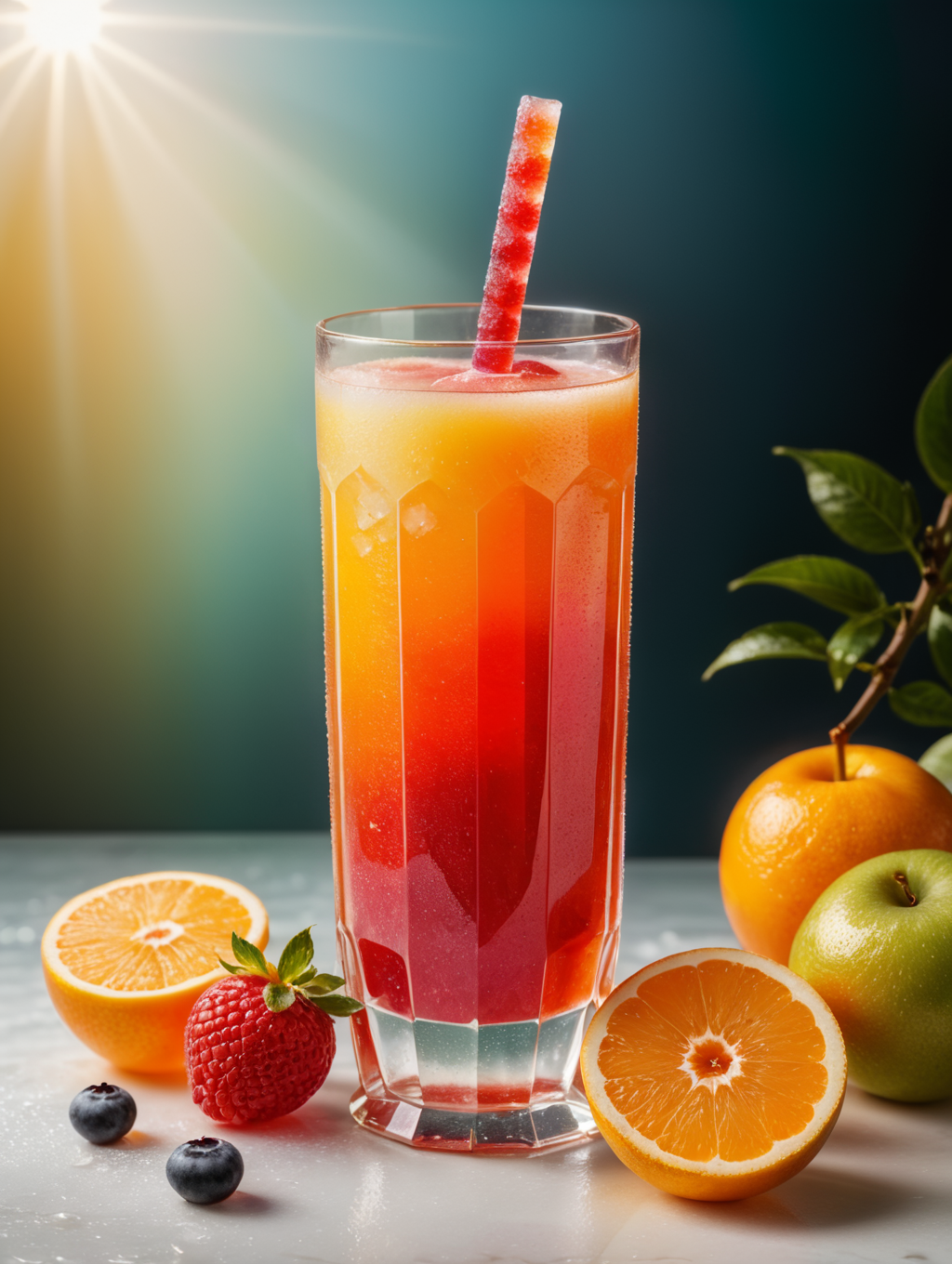 Premium Free ai Images | translucent frozen juice stick on stick bright ...