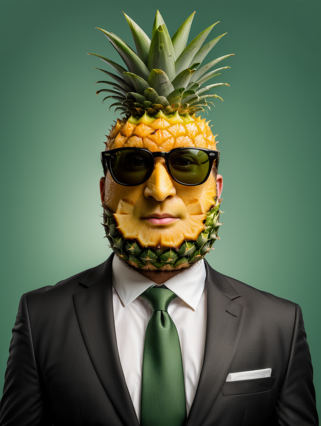 Premium Free ai Images | man in business suit with pineapple for head ...
