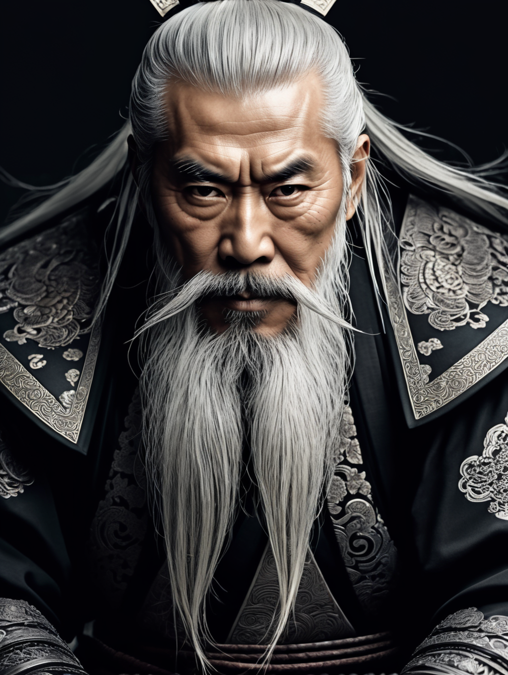 Premium Free ai Images | dark moody aesthetic wise old japanese samurai ...