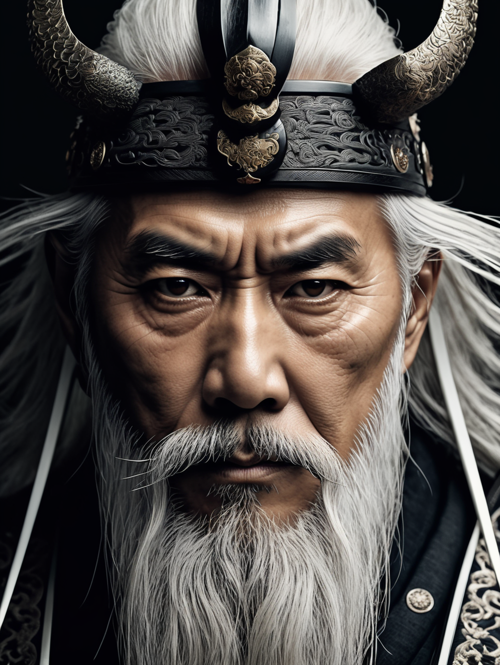 Premium Free ai Images | dark moody aesthetic wise old japanese samurai ...