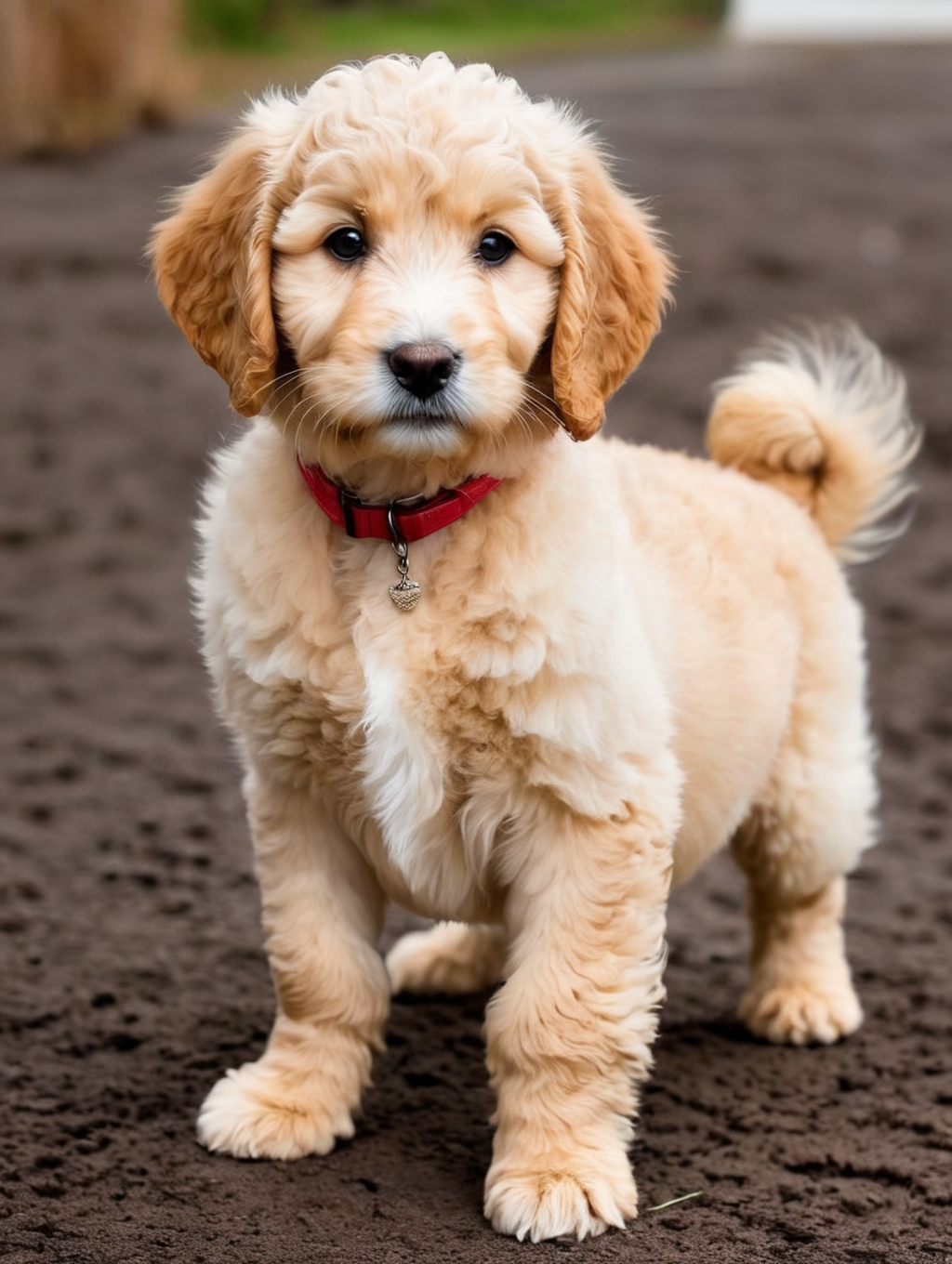 Premium Free ai Images | goldendoodle golden retriever combined with poodle