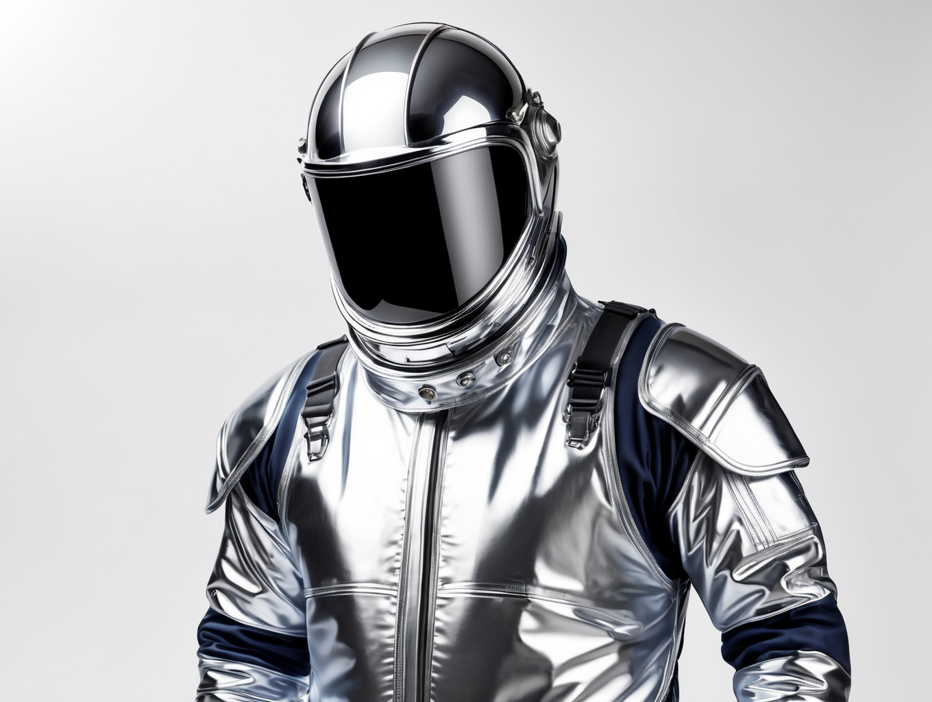 Premium Free ai Images | realistic photo of man wearing chrome ...
