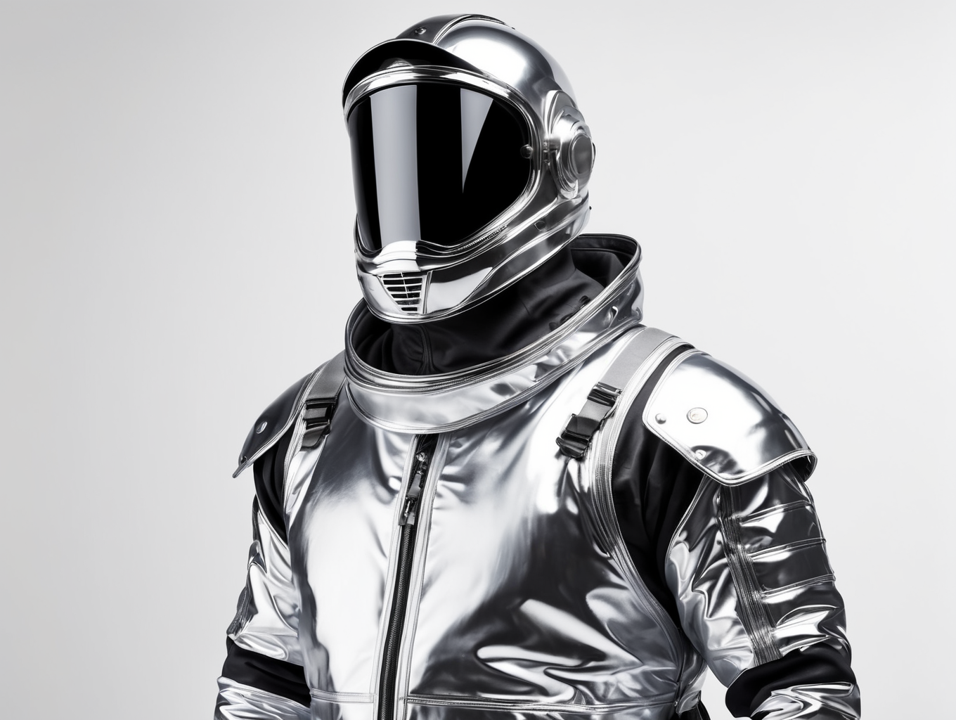 Premium Free ai Images | realistic photo of man wearing chrome ...