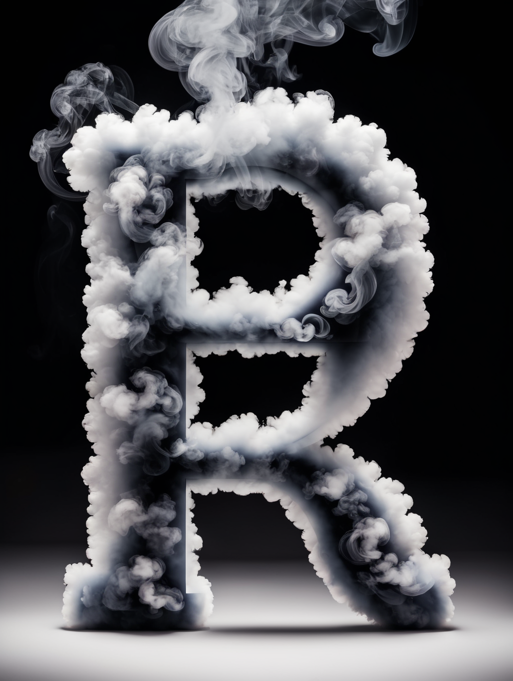 Premium Free ai Images | letter made from smoke smokey letter