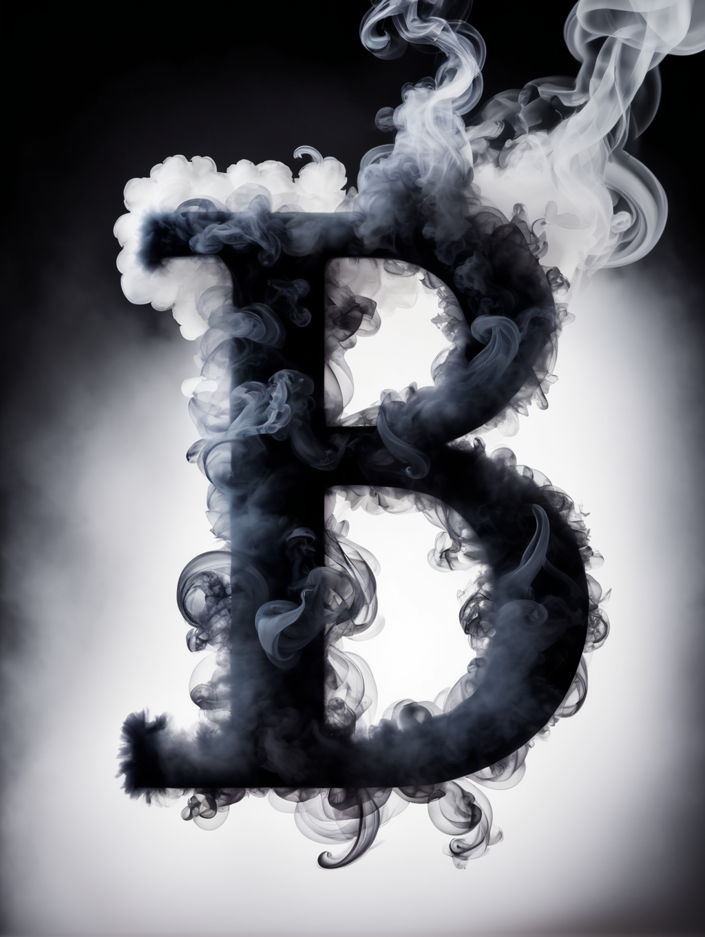 Premium Free ai Images | letter made from smoke smokey letter