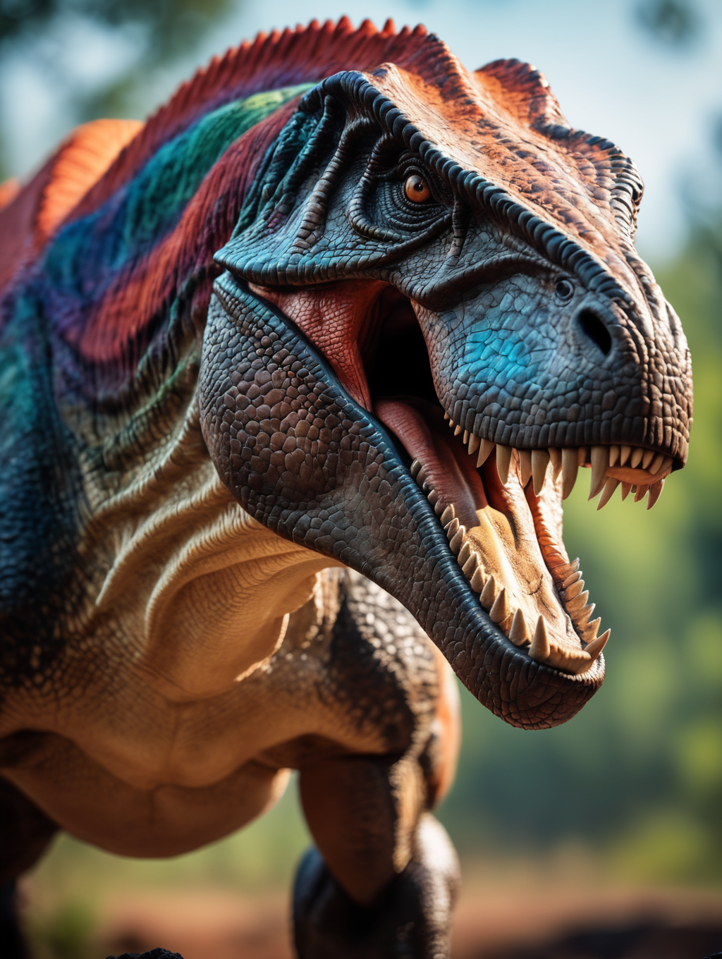 Premium Free ai Images | tyrannosaurus rex vibrant colors depth of ...