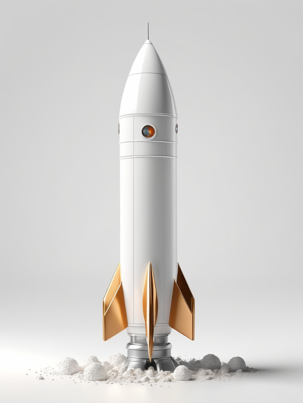 Premium Free ai Images | rocket render on white background isolated