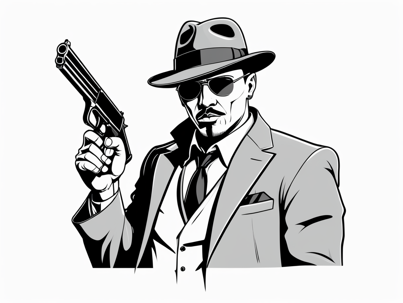 Premium Free ai Images | gangster character in the style of basic ...
