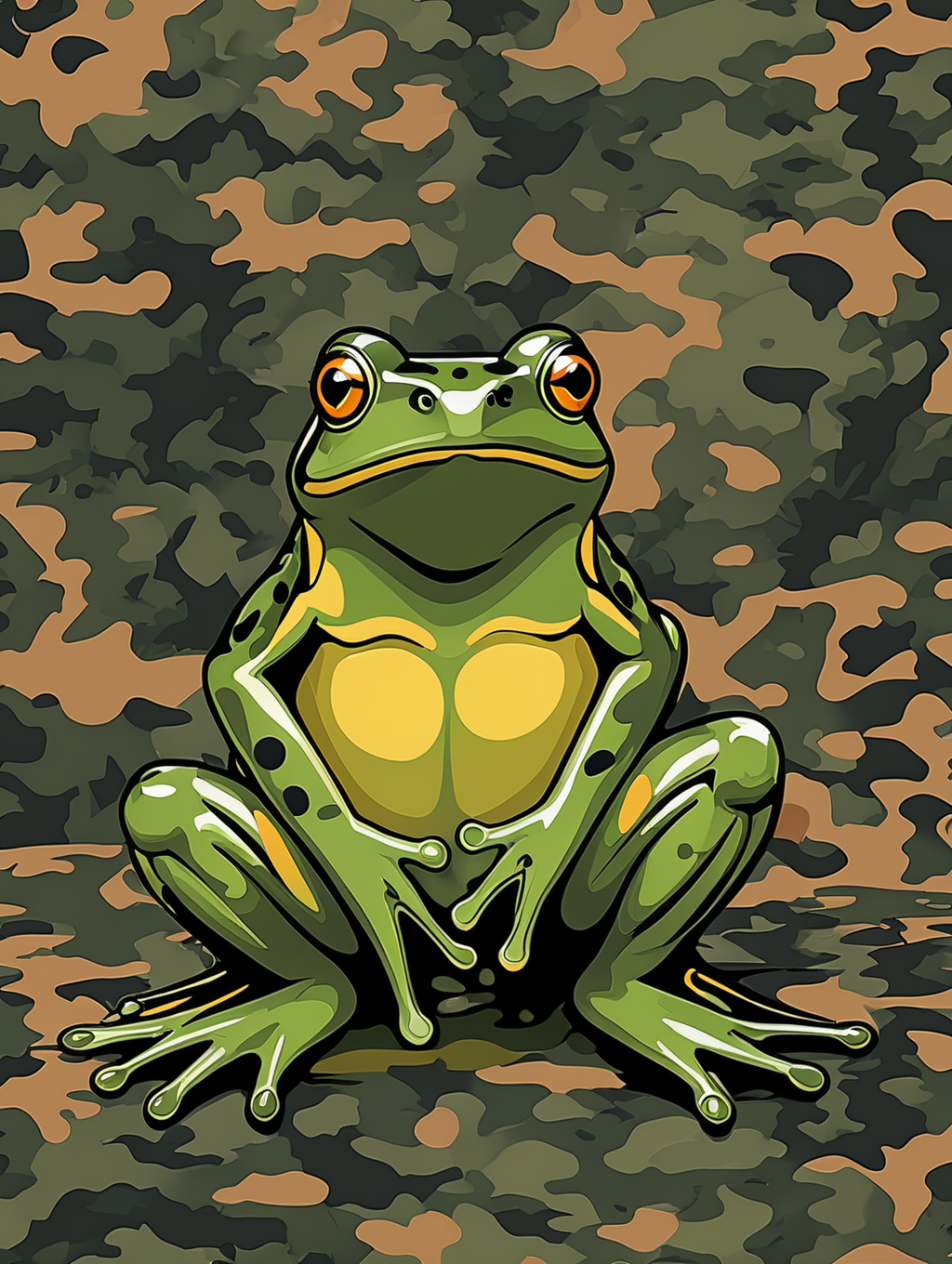 Premium Free ai Images | frog camouflage pattern vector art modern