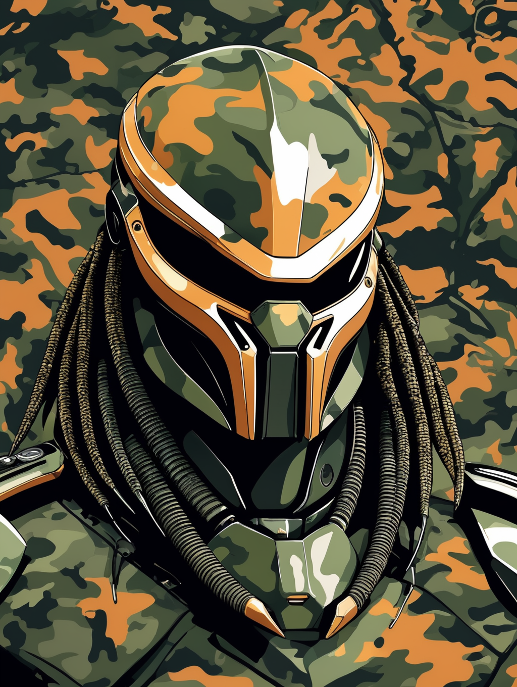 Premium Free ai Images | predator camouflage pattern vector art modern