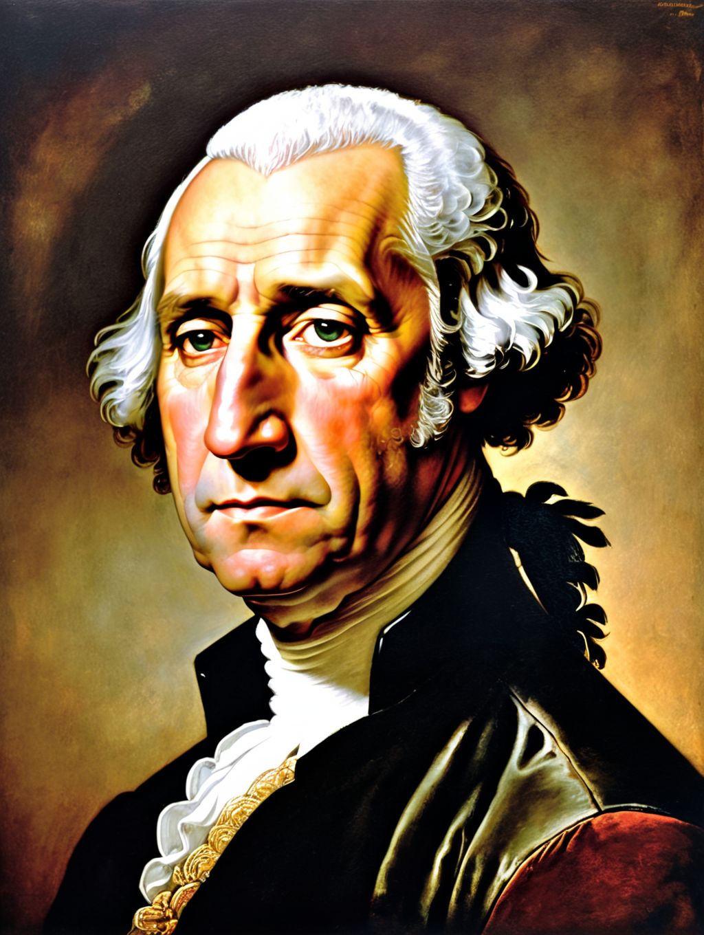 Premium Free ai Images | portrait of george washington by rembrandt ...