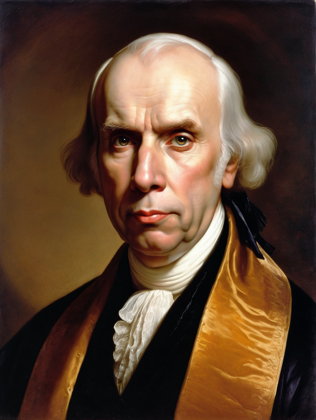 Premium Free ai Images | portrait of james madison by rembrandt ...