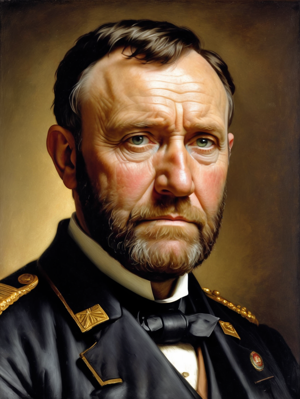 Premium Free ai Images | portrait of ulysses grant by rembrandt ...