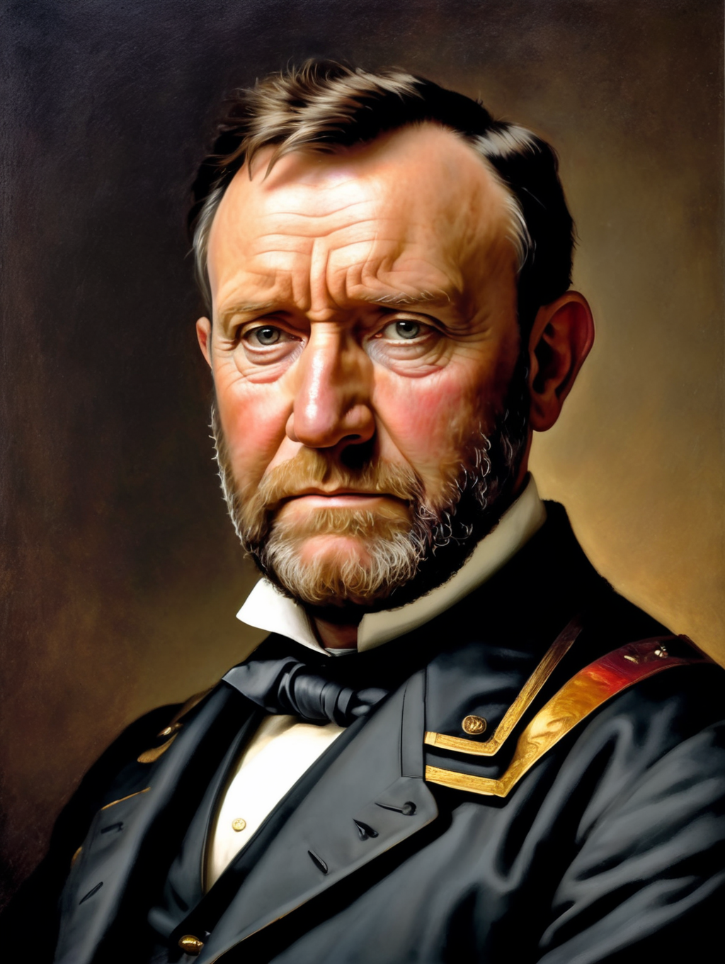 Premium Free ai Images | portrait of ulysses grant by rembrandt ...