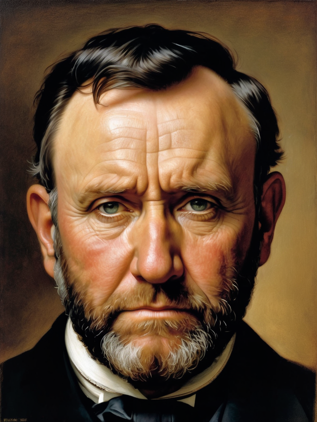 Premium Free ai Images | portrait of ulysses grant by rembrandt ...