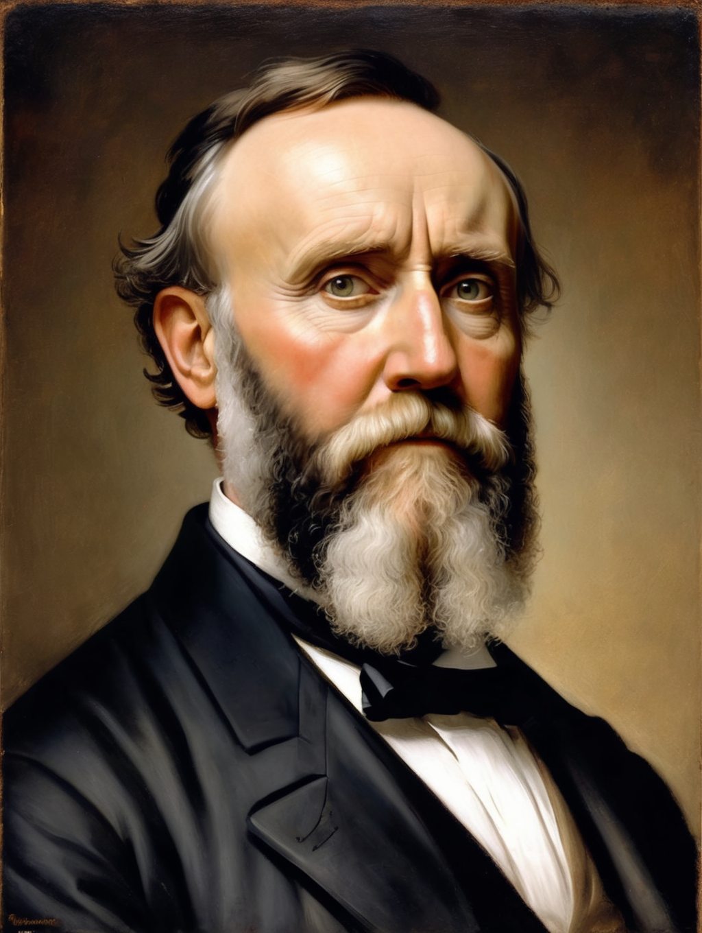 Premium Free ai Images | portrait of rutherford hayes by rembrandt ...