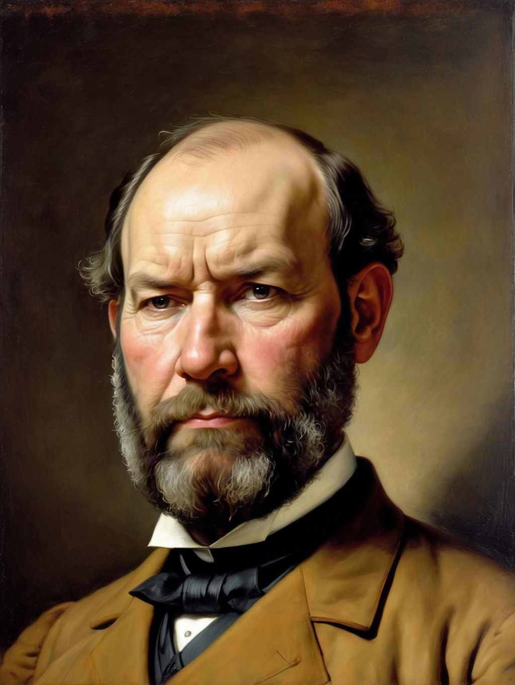 Premium Free ai Images | portrait of james garfield by rembrandt ...