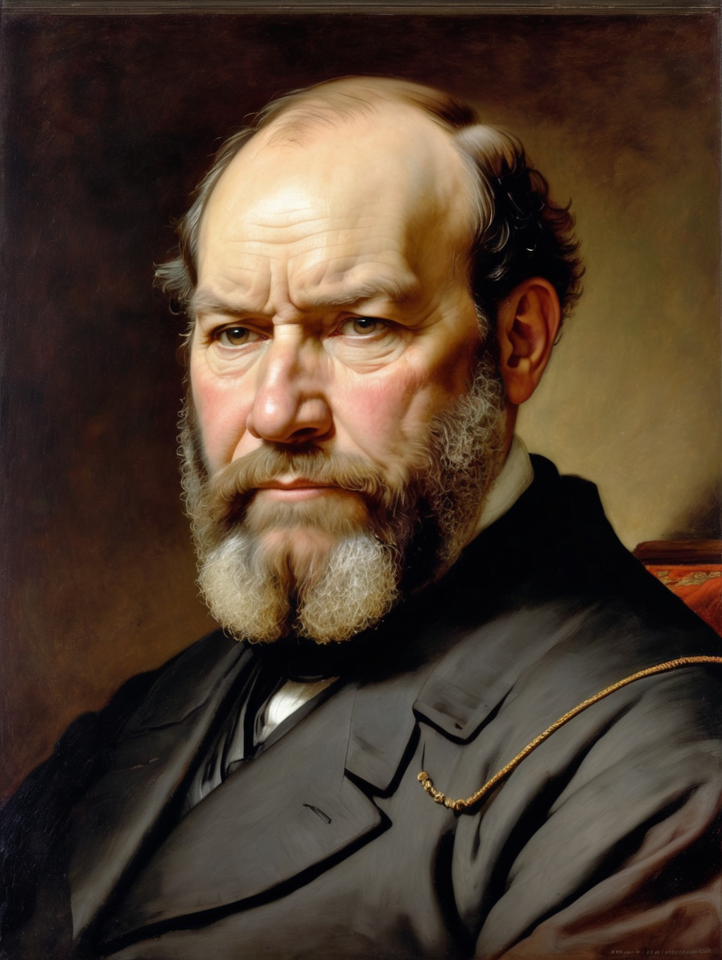 Premium Free ai Images | portrait of james garfield by rembrandt ...