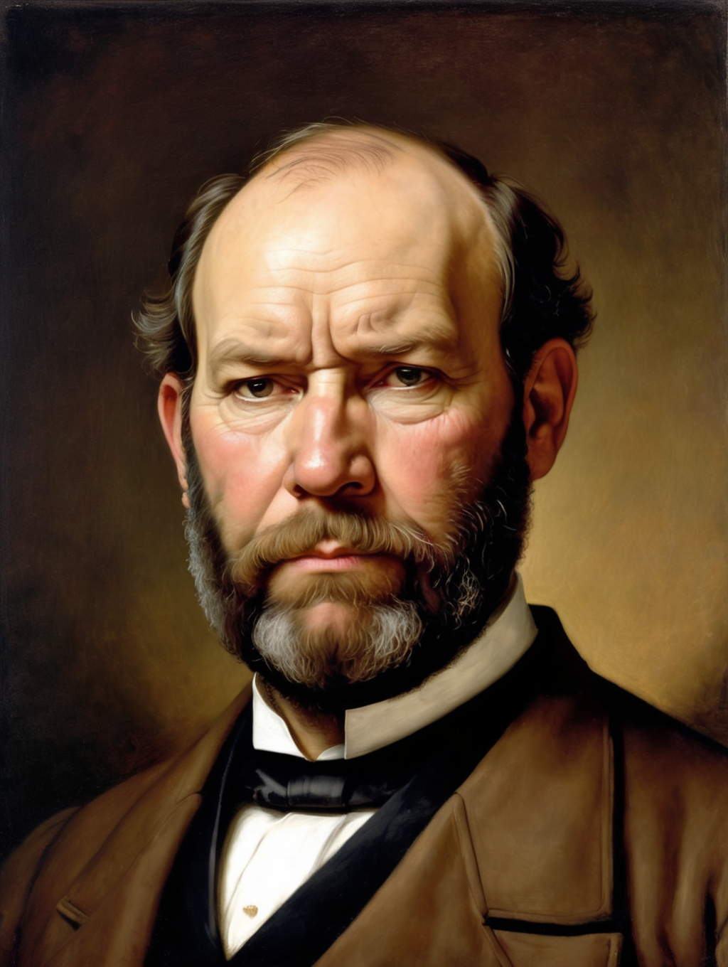 Premium Free ai Images | portrait of james garfield by rembrandt ...