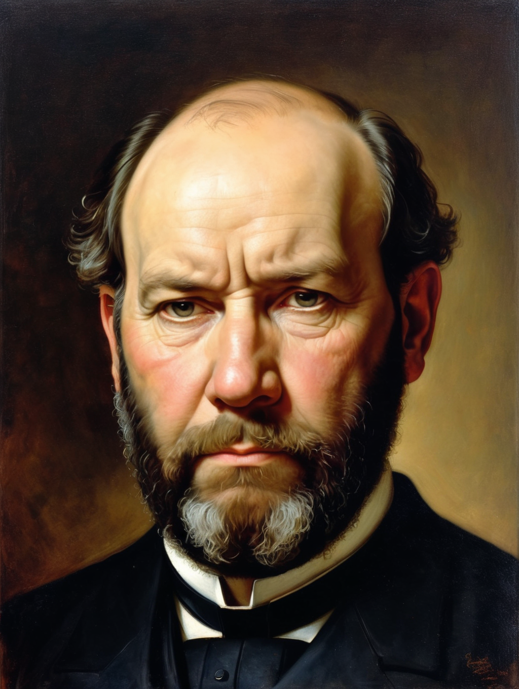 Premium Free ai Images | portrait of james garfield by rembrandt ...
