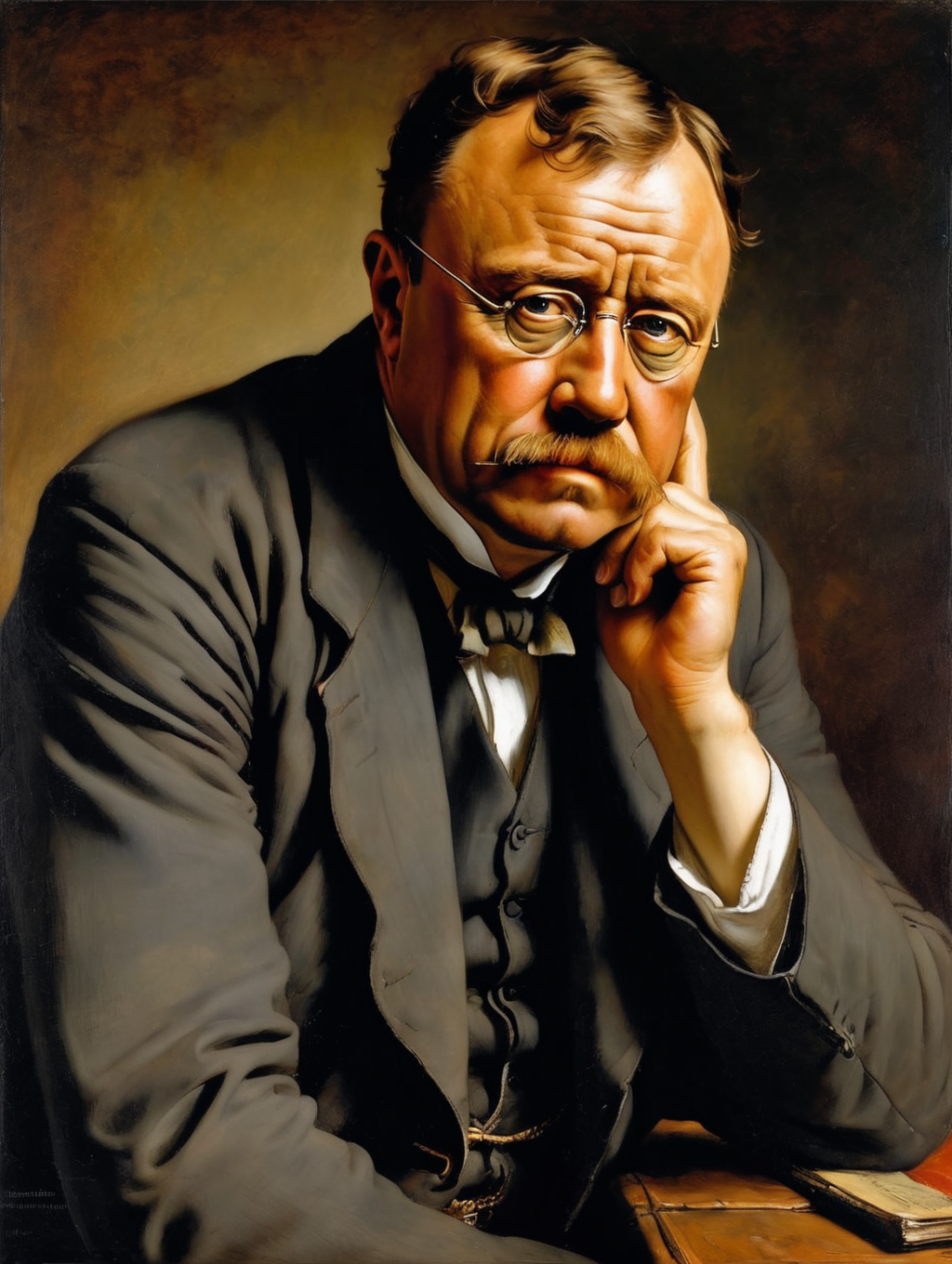Premium Free ai Images | portrait of theodore roosevelt by rembrandt ...