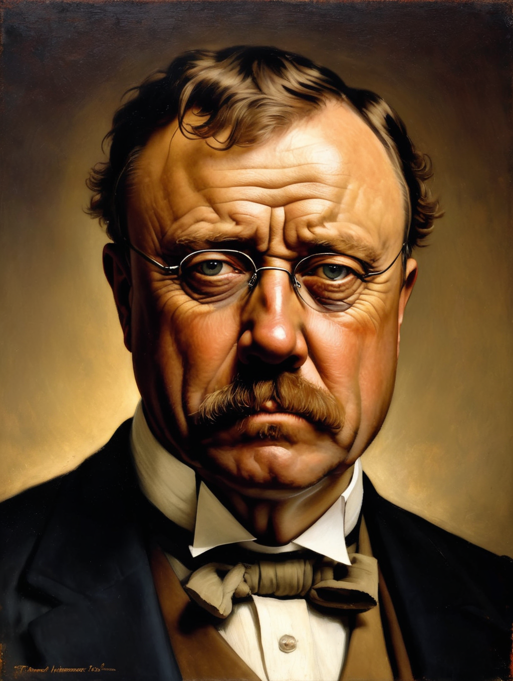 Premium Free ai Images | portrait of theodore roosevelt by rembrandt ...
