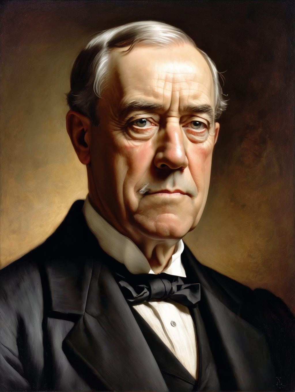 Premium Free ai Images | portrait of woodrow wilson by rembrandt ...