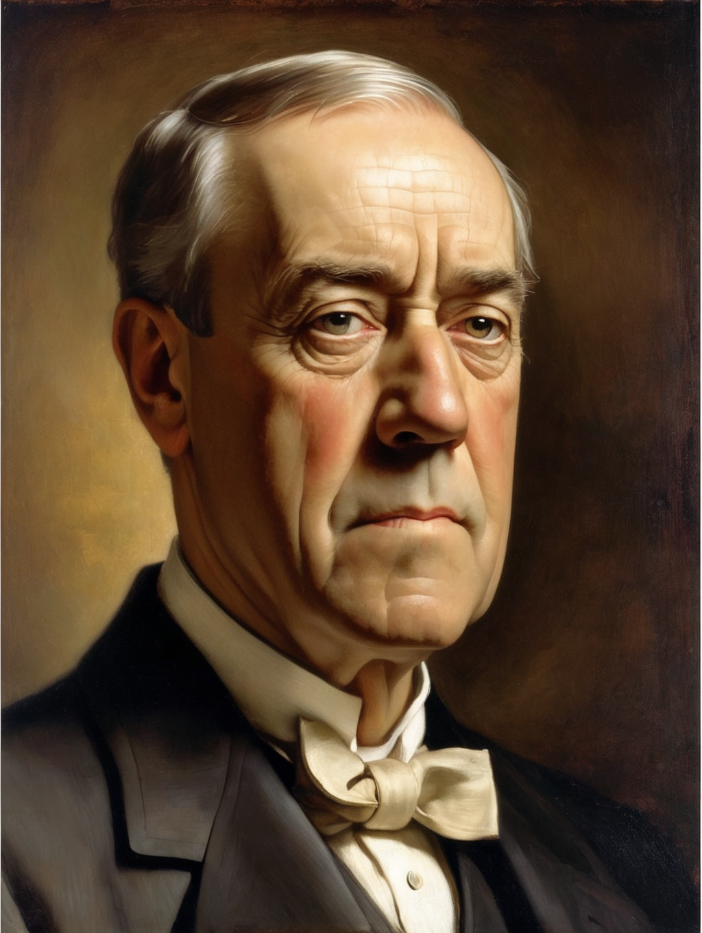 Premium Free ai Images | portrait of woodrow wilson by rembrandt ...