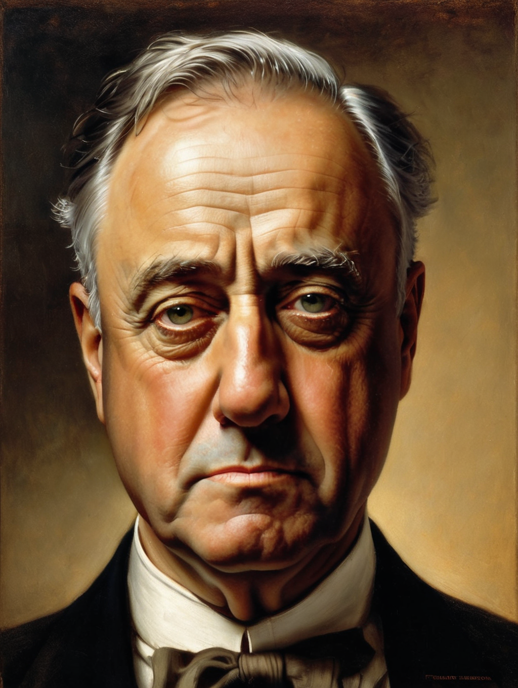 Premium Free ai Images | portrait of franklin roosevelt by rembrandt ...