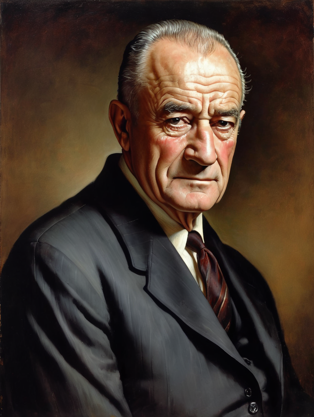 Premium Free ai Images | portrait of lyndon johnson by rembrandt ...