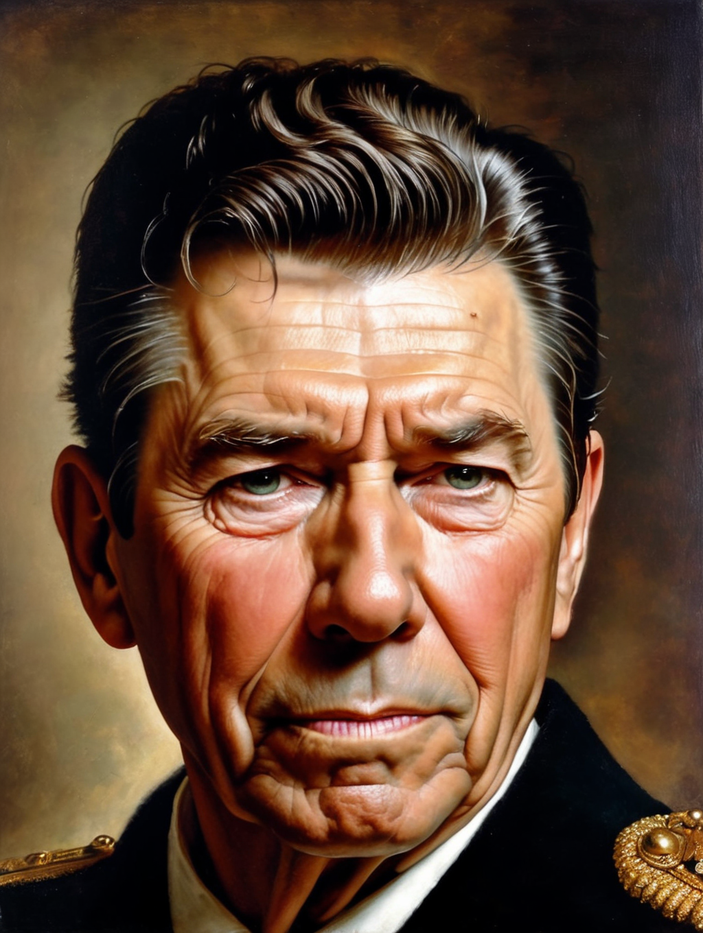 Premium Free ai Images | portrait of ronald reagan by rembrandt ...