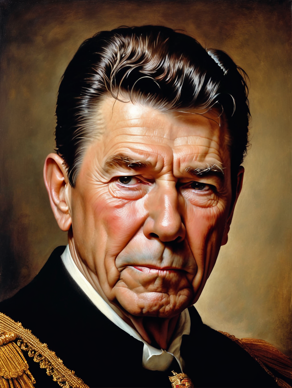 Premium Free ai Images | portrait of ronald reagan by rembrandt ...