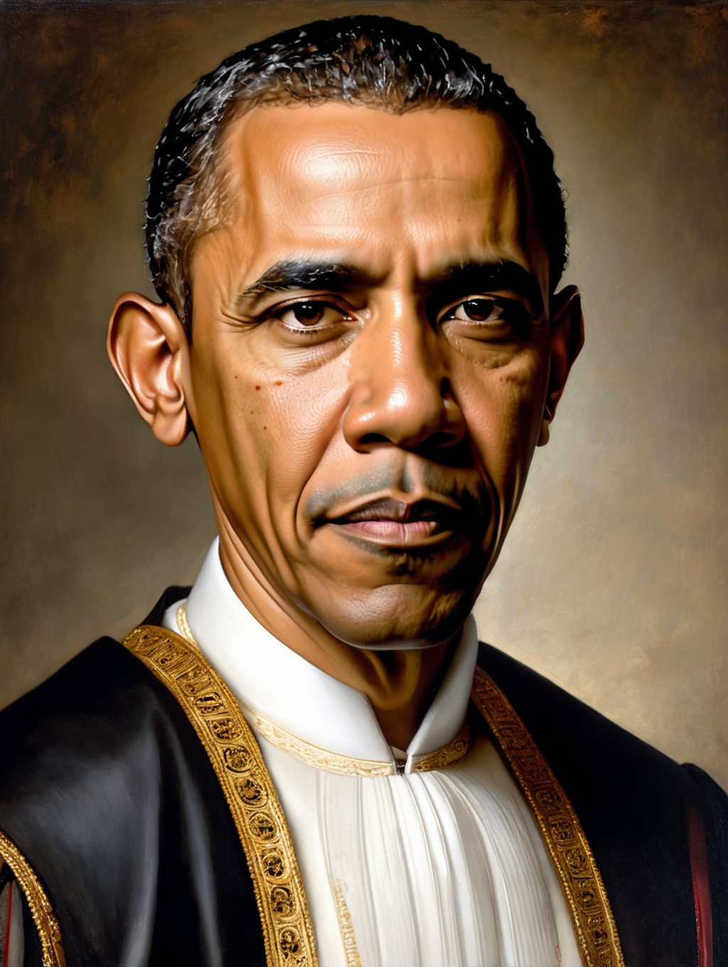 Premium Free ai Images | portrait of barack obama by rembrandt ...
