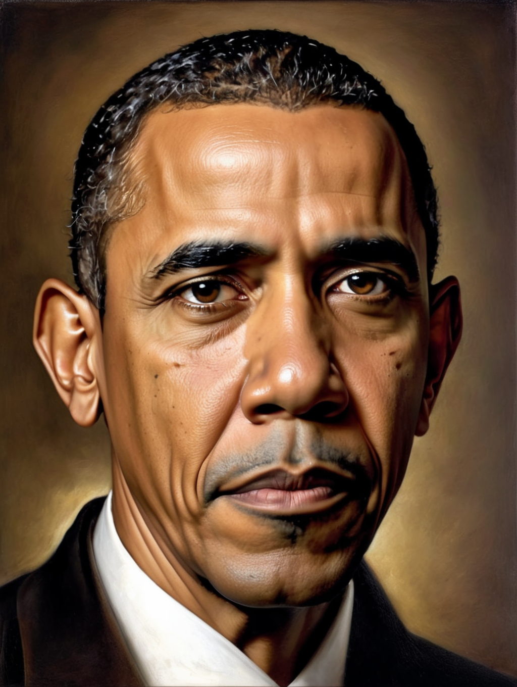 Premium Free ai Images | portrait of barack obama by rembrandt ...