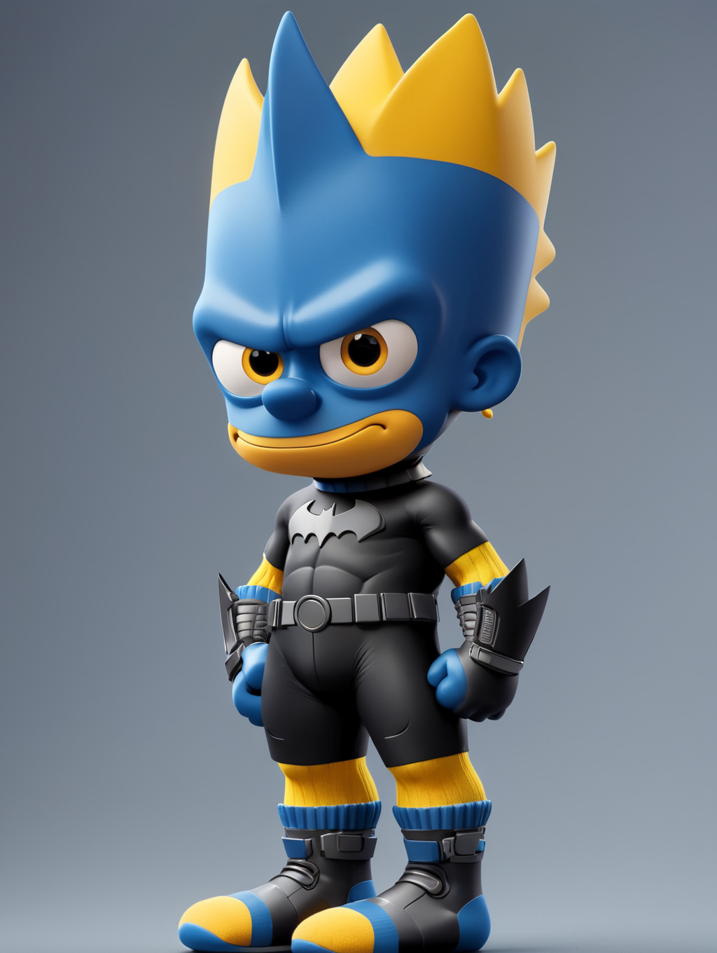 Premium Free ai Images | bart simpson on batman suit wearing futuristic ...