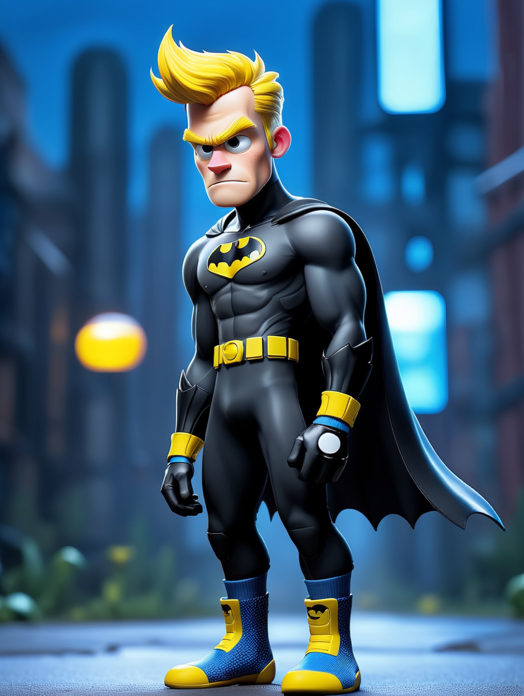 Premium Free ai Images | bart simpson on batman suit wearing futuristic ...