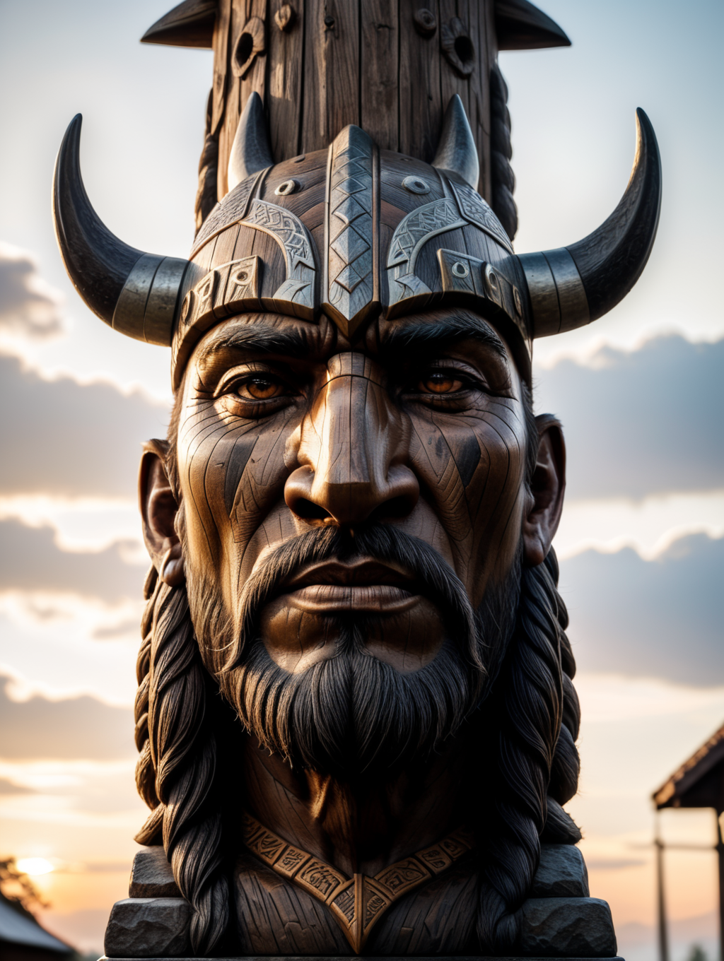 Premium Free ai Images | viking totem pole
