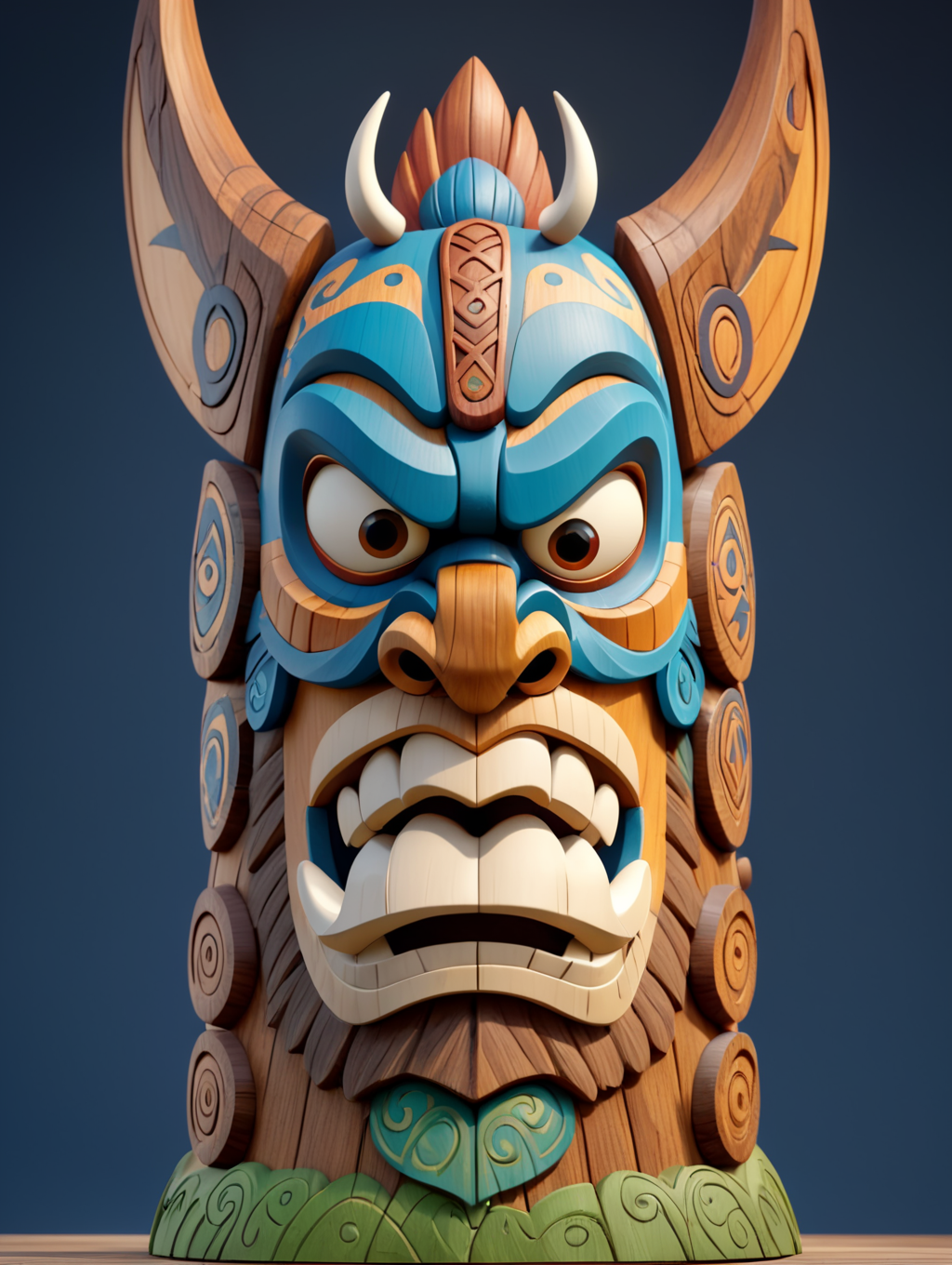 Premium Free ai Images | viking totem pole carved wood aggressive totem ...