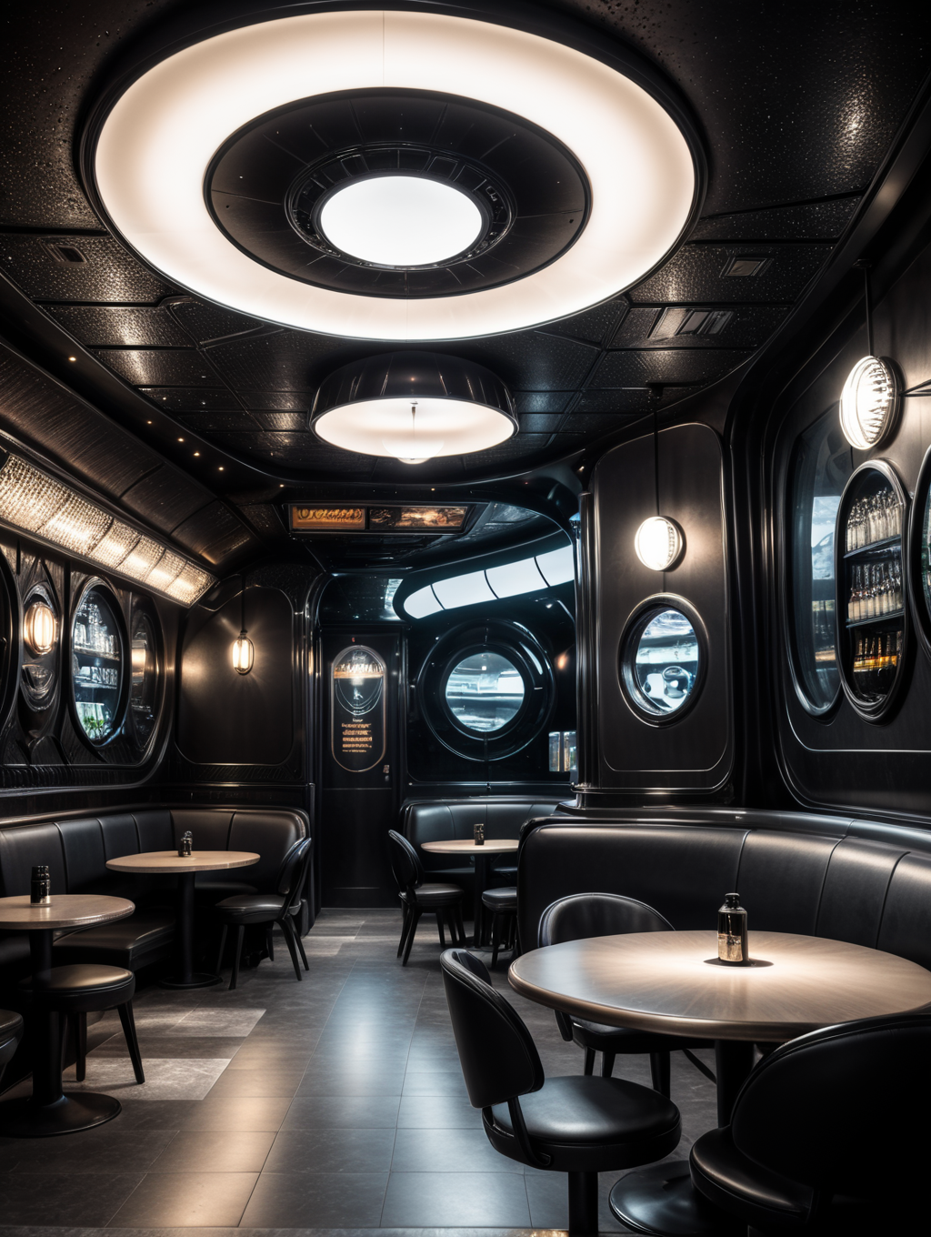 Premium Free ai Images | futuristic interior of ufo cafe alien interior ...