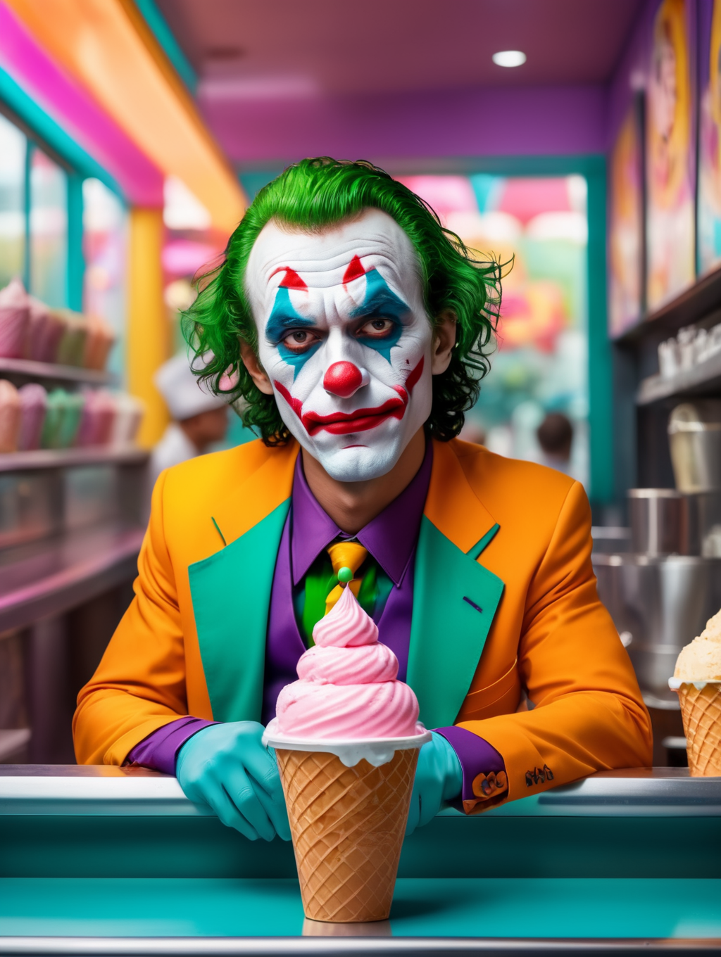 Premium Free ai Images | portrait of the sad joker looking sad in an ...