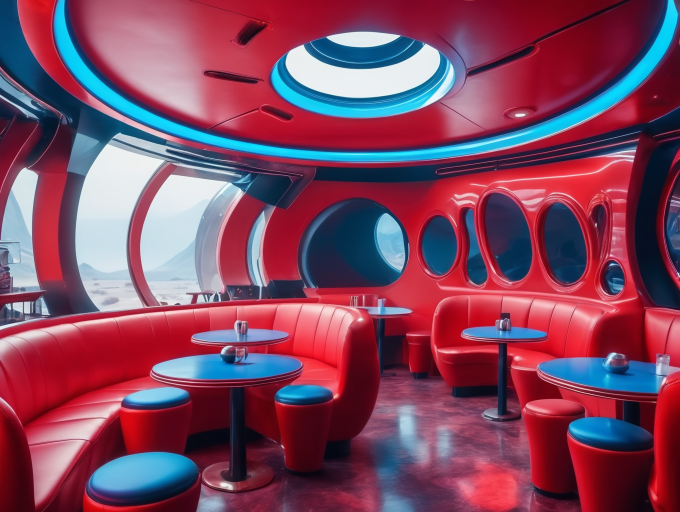 Premium Free ai Images | futuristic interior of ufo cafe alien interior ...