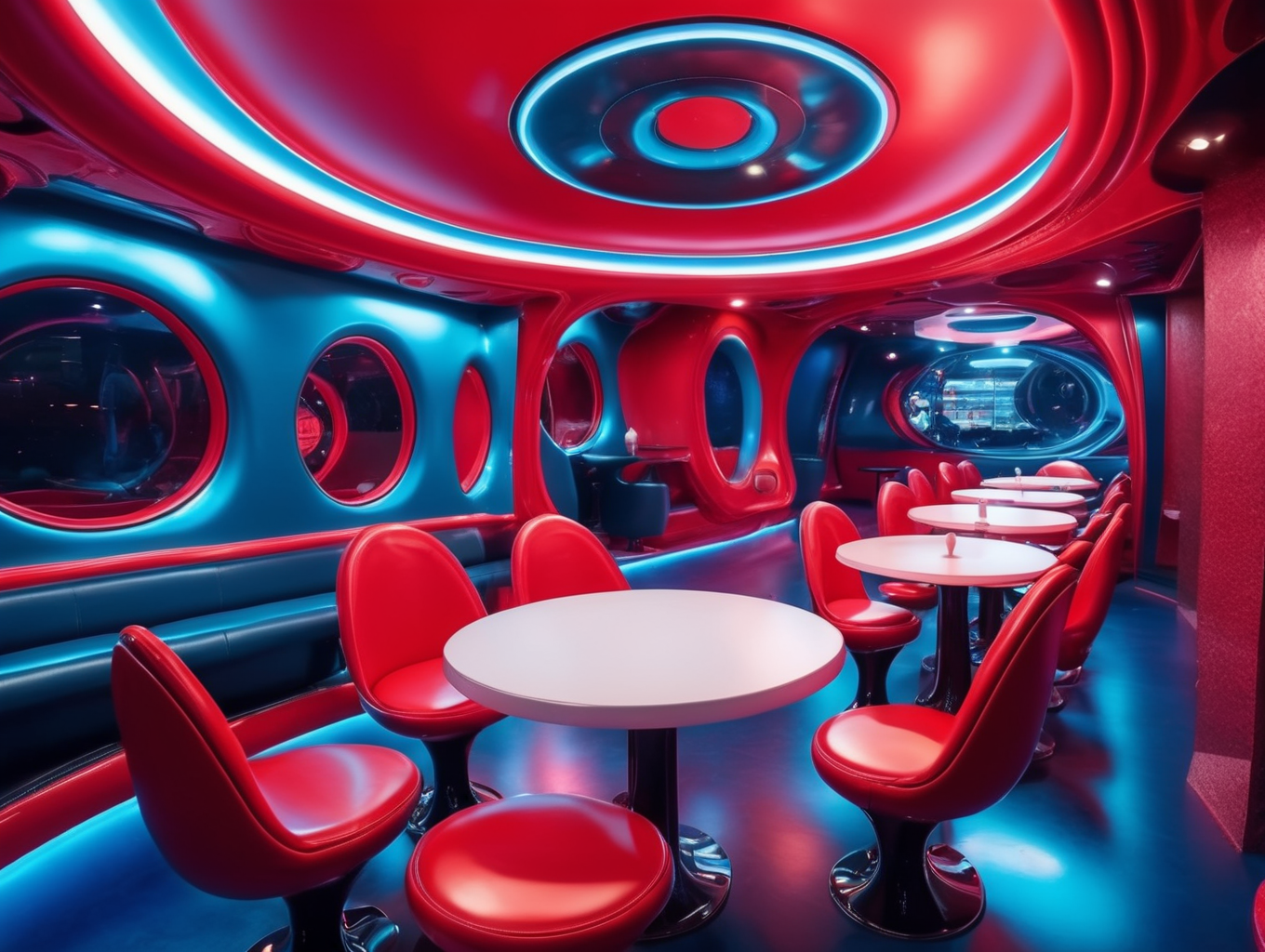 Premium Free ai Images | futuristic interior of ufo cafe alien interior ...