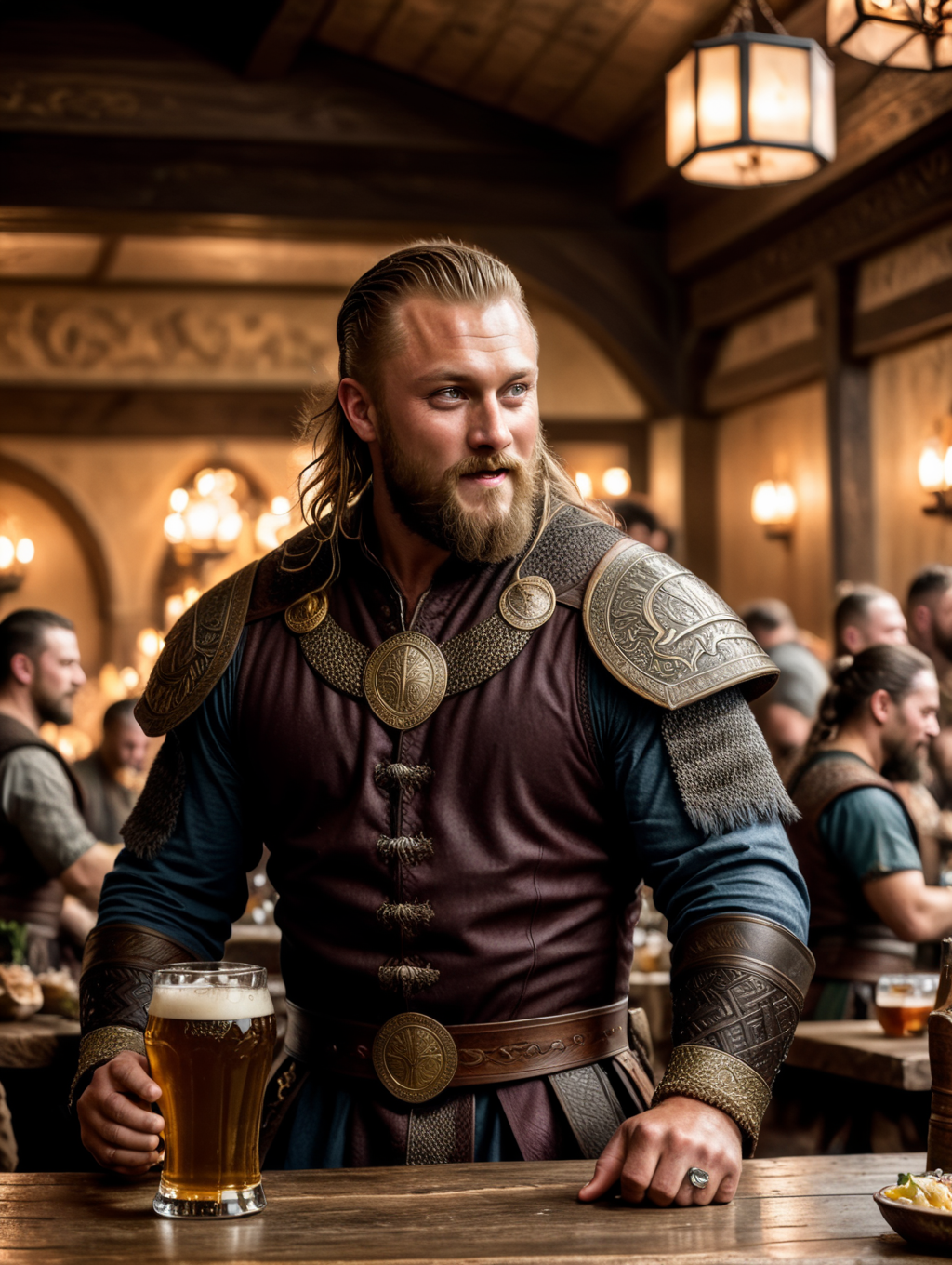 Premium Free ai Images | ragnar lothbrok having fun in valhalla with ...