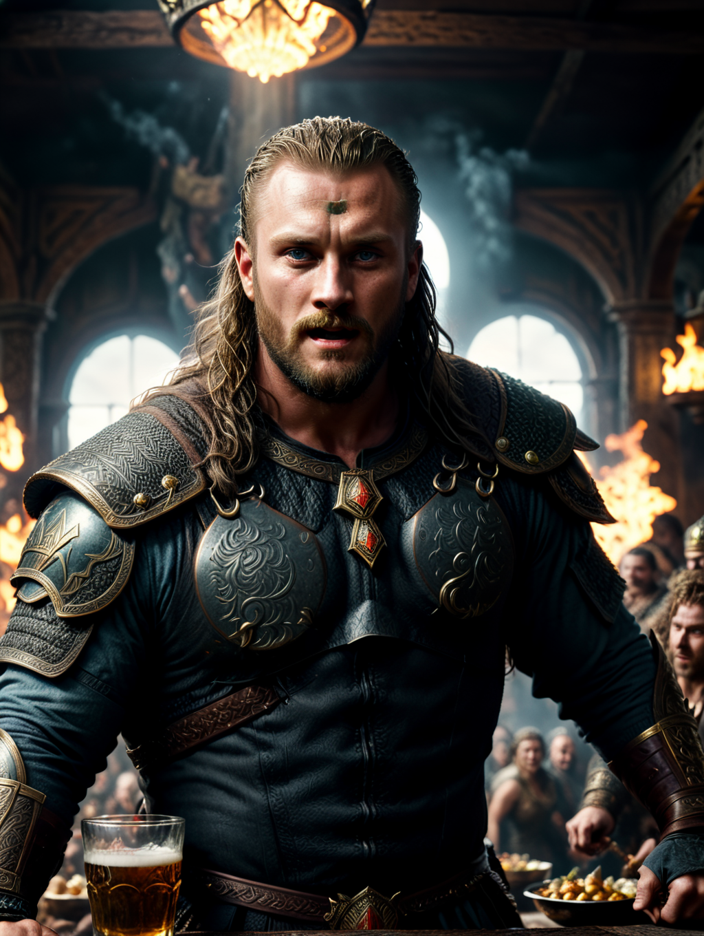 Premium Free ai Images | ragnar lothbrok having fun in valhalla with ...