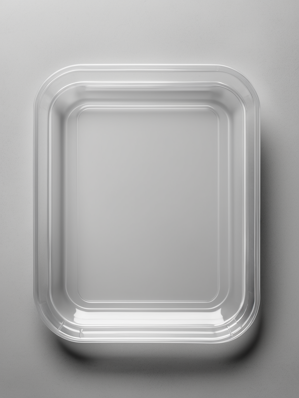 Premium Free ai Images | empty transparent plastic tray covered ...