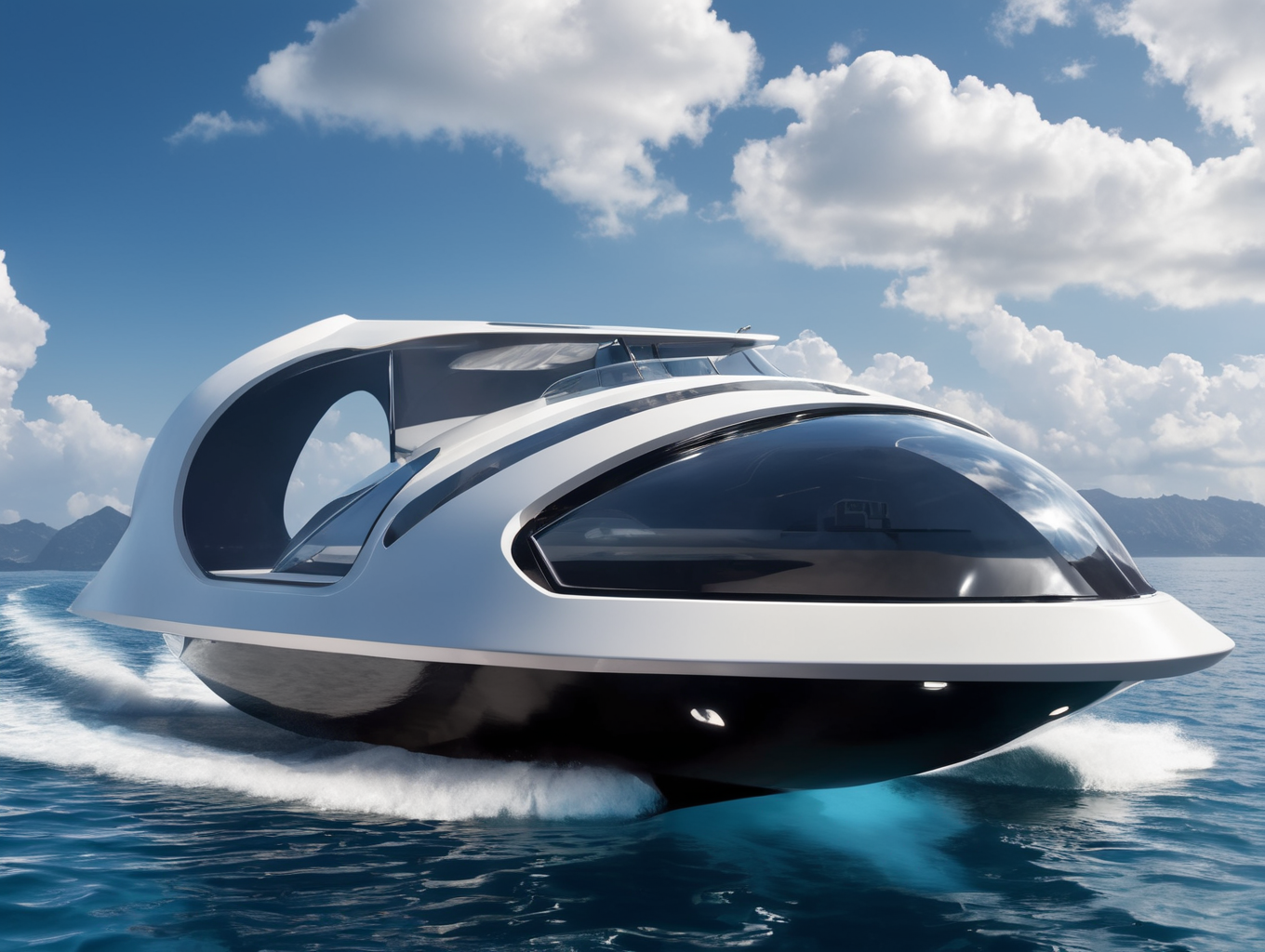 Premium Free ai Images | small futuristic boat